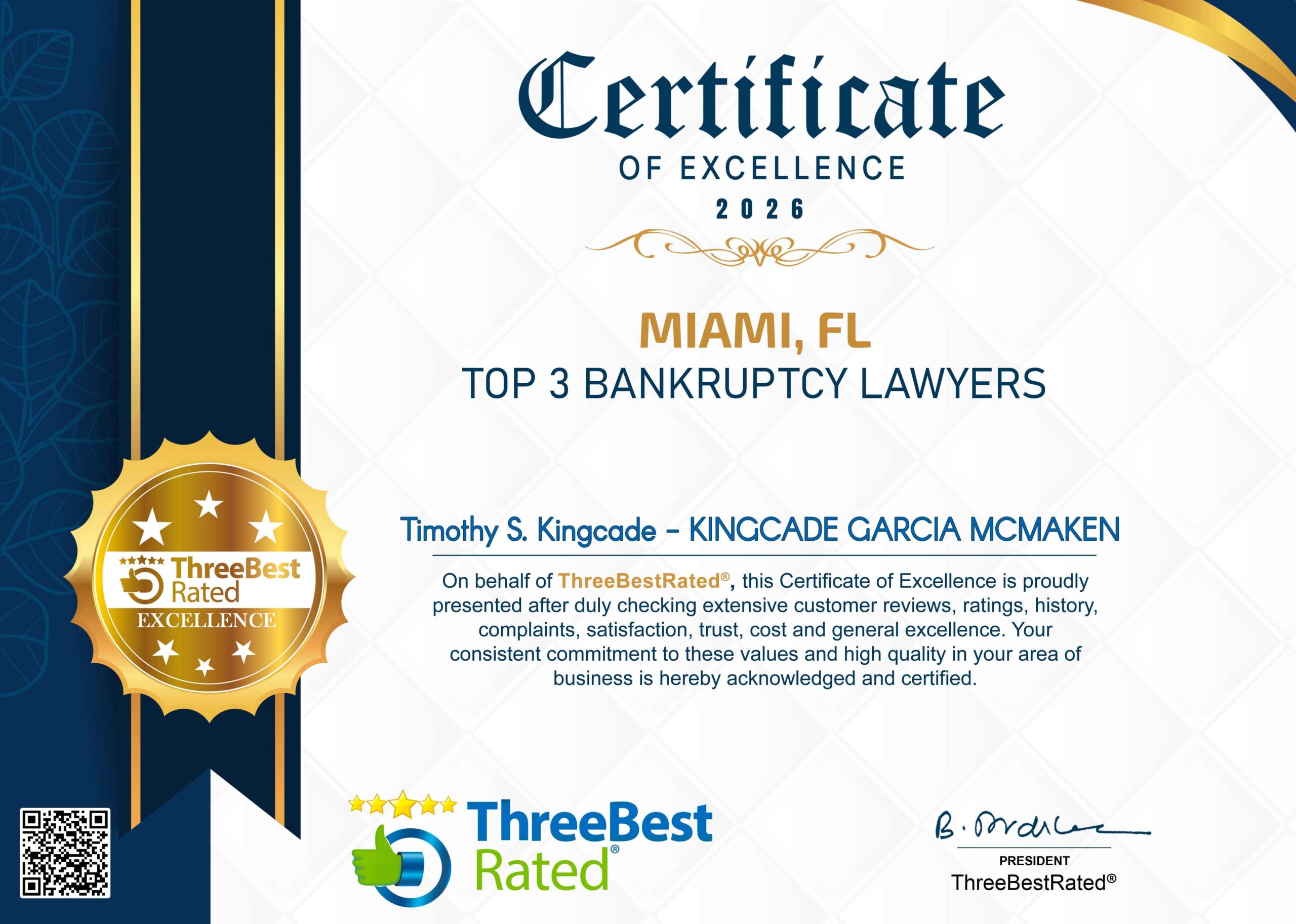 Timothy S. Kingcade Named a Top 3 Bankruptcy Lawyer in Miami for 2026 ...